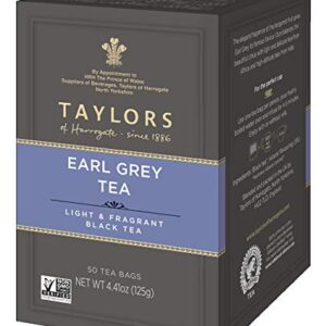 Taylors of Harrogate Earl Grey Tea, 50 Count, Black