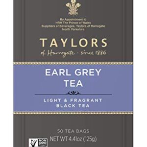 Taylors of Harrogate Earl Grey Tea, 50 Count, Black