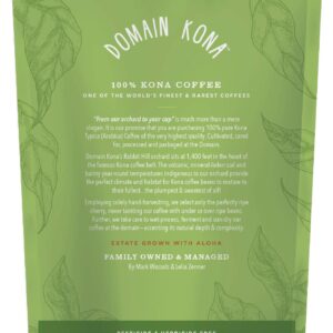 100% Kona Coffee – Whole Bean, Medium roast, Single estate gourmet coffee, 16 ounces, Farm fresh roasted from Domain Kona Coffee