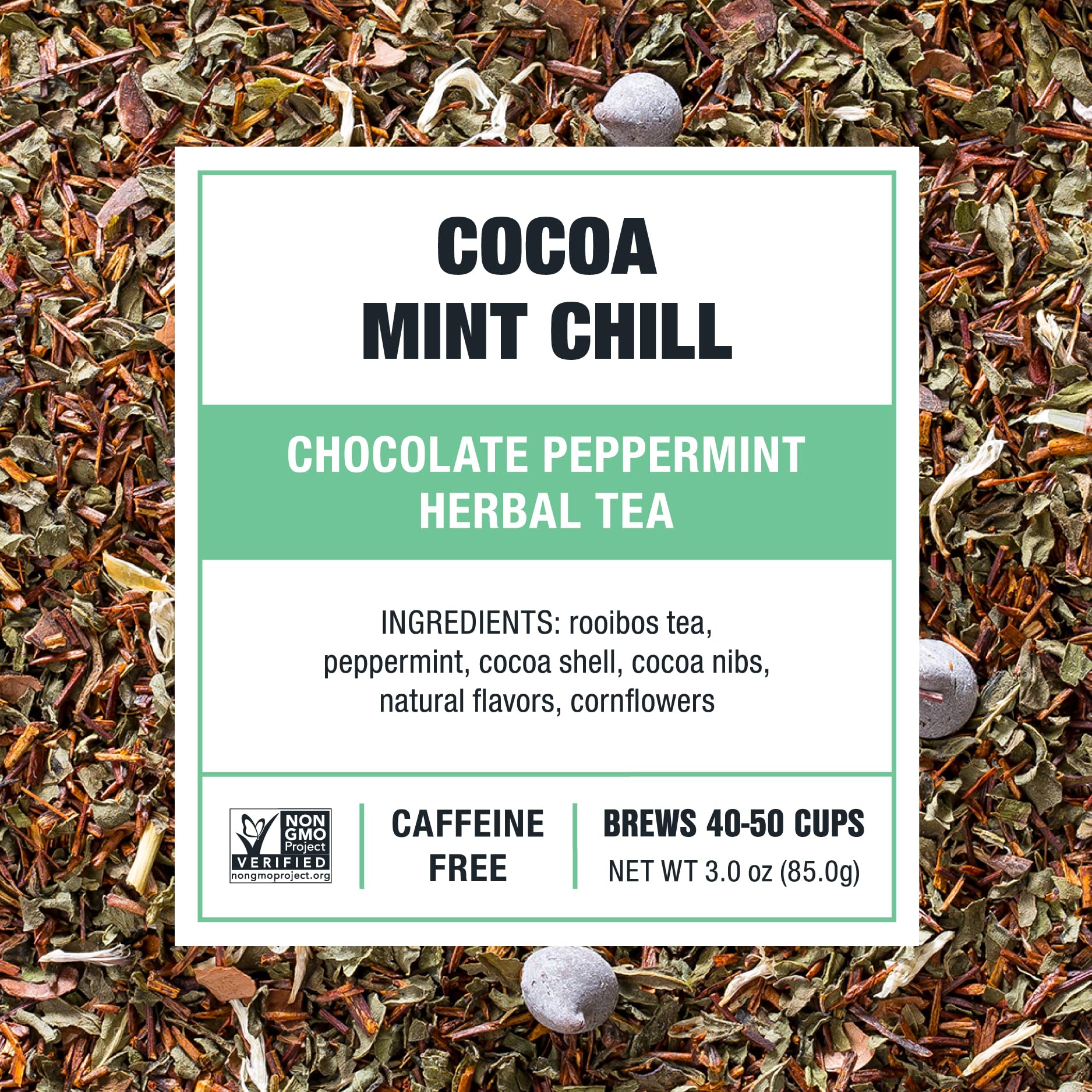 Tiesta Tea - Cocoa Mint Chill | Chocolate Peppermint Herbal Tea | Premium Loose Leaf Tea Blend | Non-Caffeinated Tea | Make Hot or Iced Tea & Brews Up to 50 Cups - 3 Ounce Refillable Tin