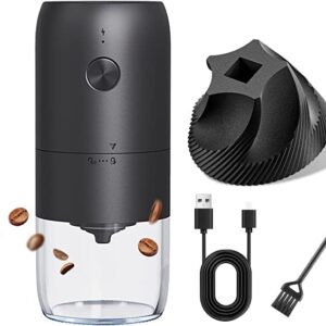 FXTNKYY Electric Ceramic Conical Burr Coffee Grinder ，Adjustable Grind Settings， Portable & Travel Friendly Whole Bean Mill，Grind Result Better Taste Coffee