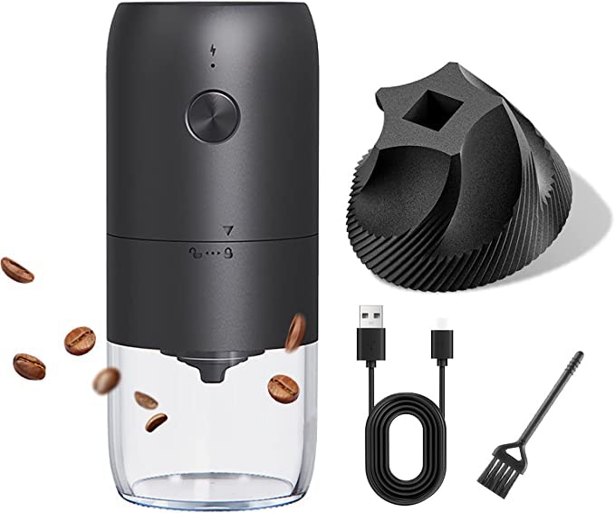 FXTNKYY Electric Ceramic Conical Burr Coffee Grinder ，Adjustable Grind Settings， Portable & Travel Friendly Whole Bean Mill，Grind Result Better Taste Coffee