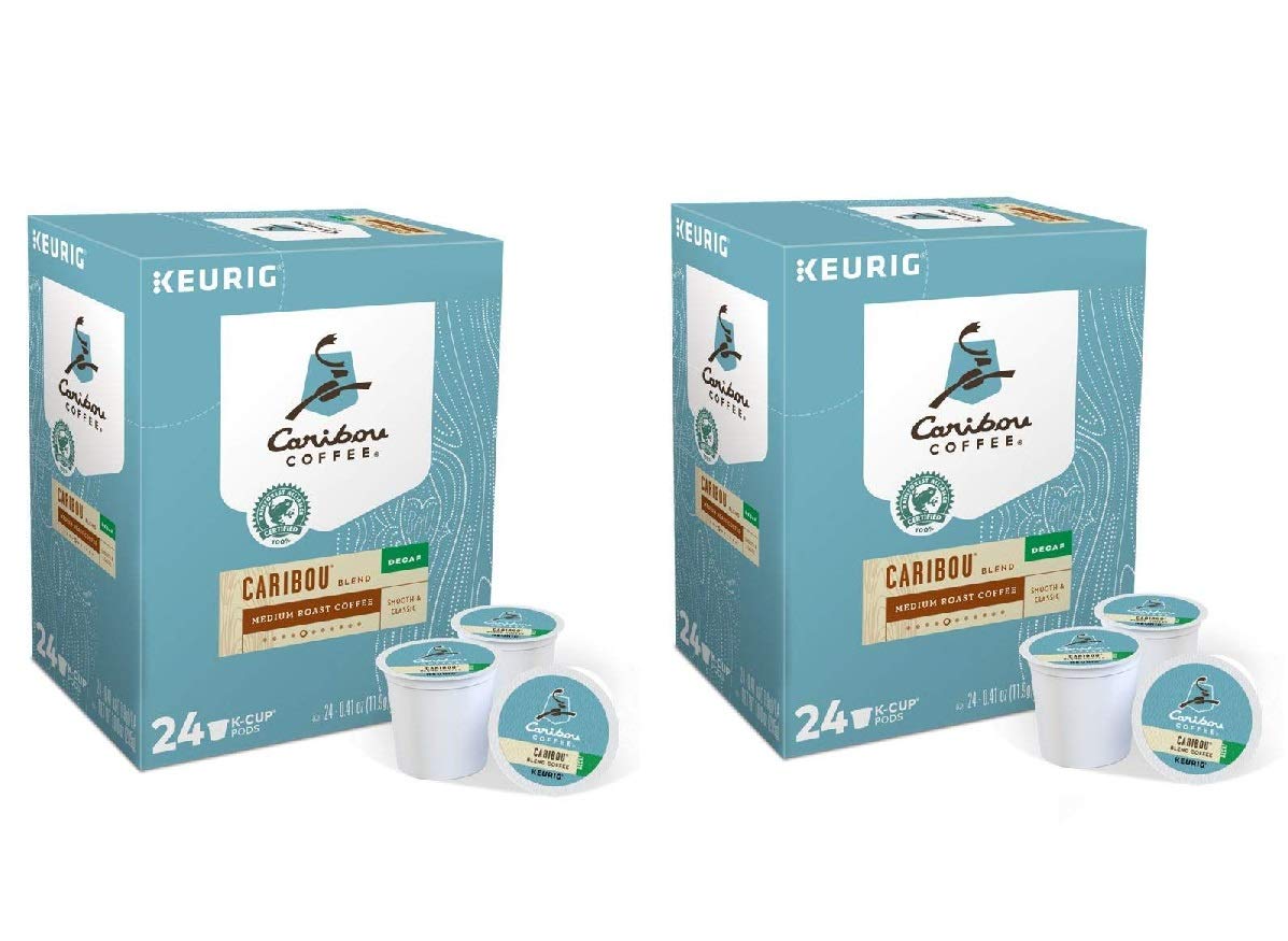 Caribou Coffee, Caribou Blend Decaf, K-Cup Portion Pack for Keurig K-Cup Brewers 24 Count (Pack of 2)