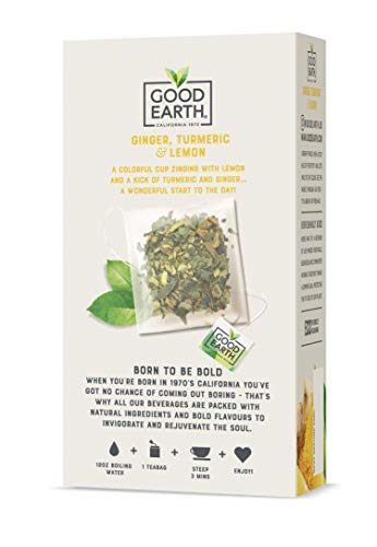 Good Earth Sensorial Blend All Natural Ginger, Turmeric and Lemon Herbal Tea, 15 Count (Pack of 5)