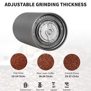 TIMEMORE Manual Coffee Grinder Hand Coffee Grinder Stainless Steel Conical Burr Chestnut C2 MAX Internal Adjustable Setting Capacity 30g French Press Coffee for Travel, Camping, Home (Black C2 MAX)