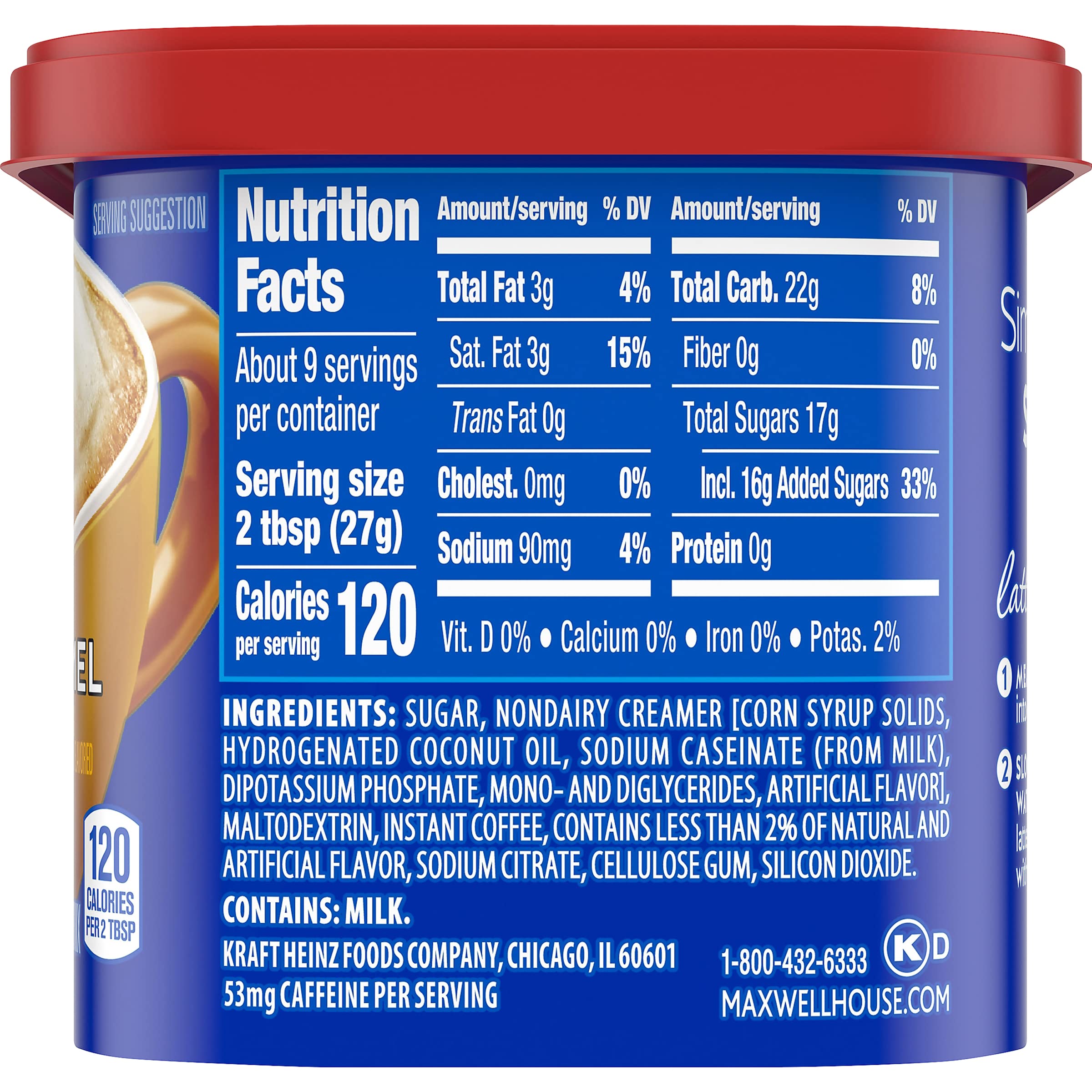 Maxwell House International Vanilla Caramel Latte Mix, 8.7 OZ