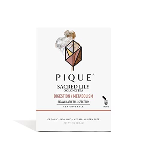 Pique Organic Sacred Lily Oolong Tea Crystals - Caffeinated Tea, Supports Healthy Metabolism and Digestion - 14 Single Serve Sticks (Pack of 1)