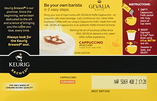 Gevalia Kaffe K-Cup and Froth Packets, 6 Count - Pack of 2 - (Cappuccino)