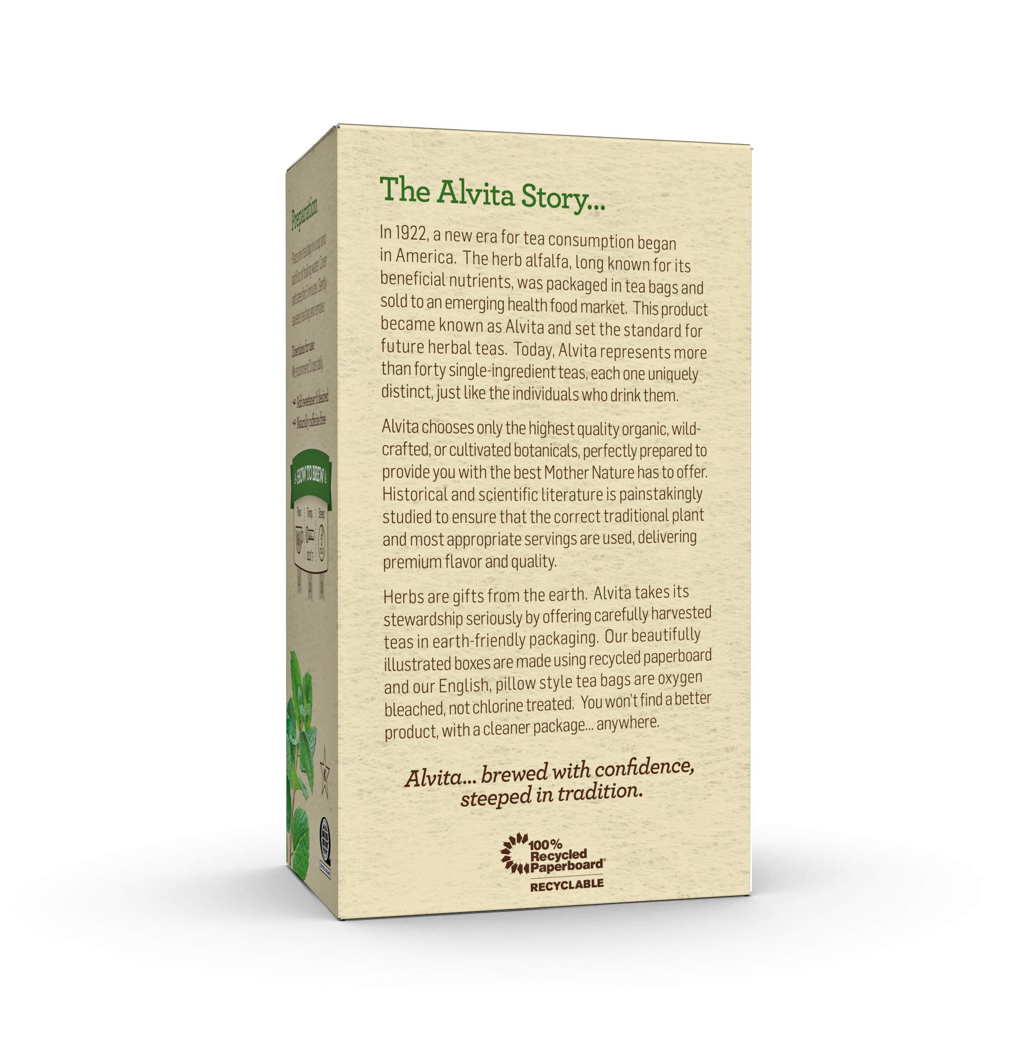 Alvita Organic Spearmint Herbal Tea - Made with Premium Quality Organic Spearmint Leaves, A Delicate Mint Flavor and Aroma, 24 Tea Bags