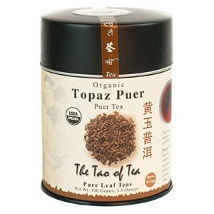 the tao of tea, topaz puer pu-er tea, loose leaf, 3.5 ounce tin