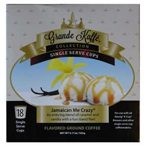 Grande Kaffe Jamaican Me Crazy Flavored Ground Coffee, 18 Single Serve Cups