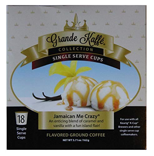 Grande Kaffe Jamaican Me Crazy Flavored Ground Coffee, 18 Single Serve Cups