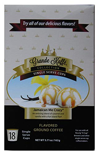 Grande Kaffe Jamaican Me Crazy Flavored Ground Coffee, 18 Single Serve Cups