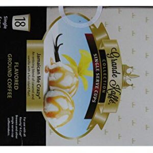 Grande Kaffe Jamaican Me Crazy Flavored Ground Coffee, 18 Single Serve Cups