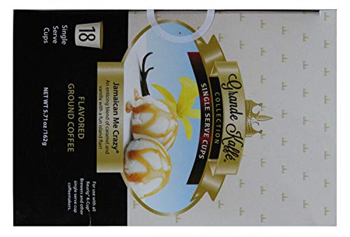 Grande Kaffe Jamaican Me Crazy Flavored Ground Coffee, 18 Single Serve Cups