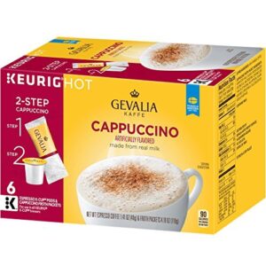 Gevalia Cappuccino Keurig K Cup Pods with Froth Packets 5.98oz (24 Count, 4 Boxes of 6) (4)