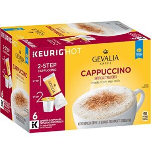 Gevalia Cappuccino Keurig K Cup Pods with Froth Packets 5.98oz (24 Count, 4 Boxes of 6) (4)