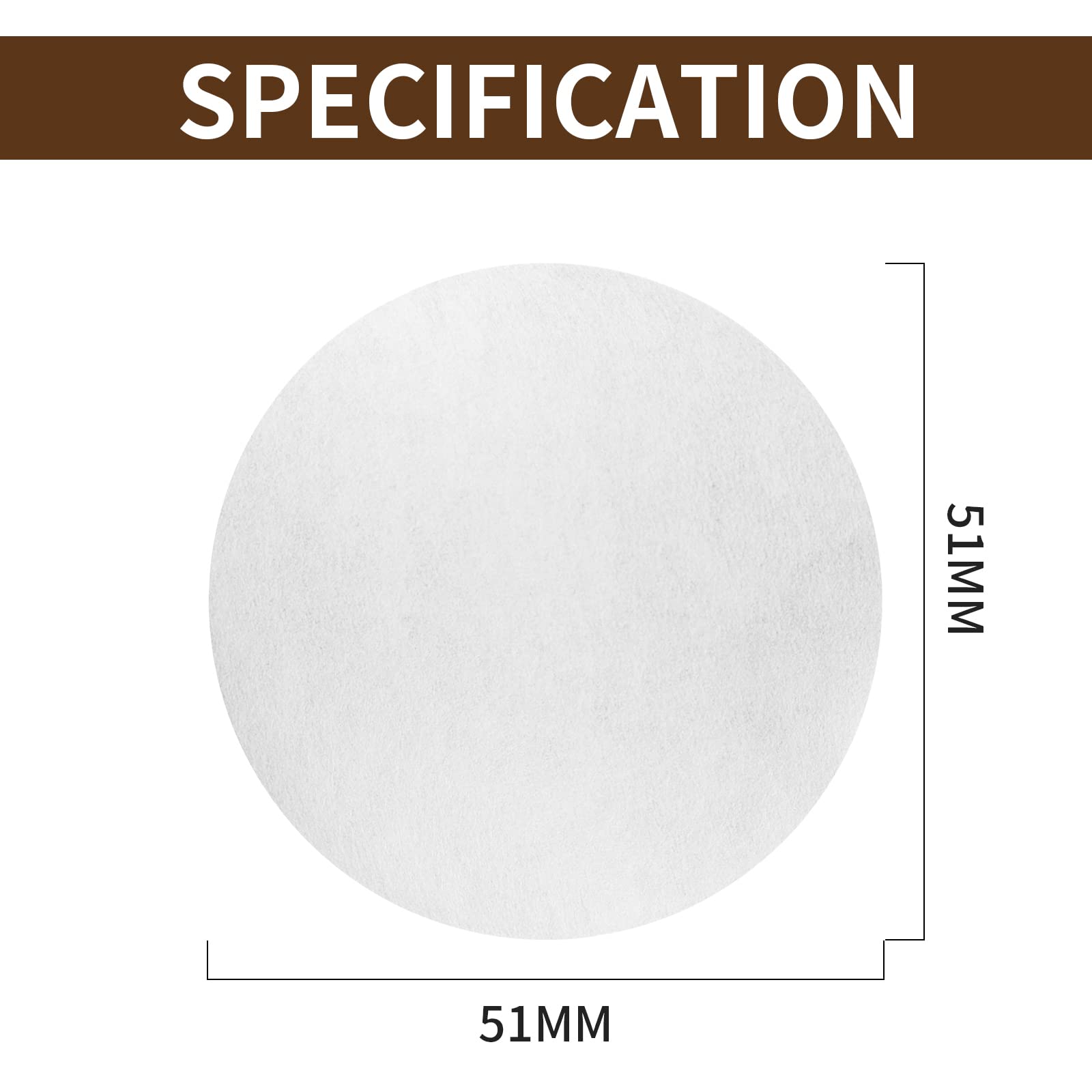 500 Pcs Coffee Paper Filter for Espresso Coffee Maker, 51 mm Unbleached Espresso Filter Puck Screen Portafilter Paper Compatible with Breville Barista, Mr. Coffee and Other Espresso Machine