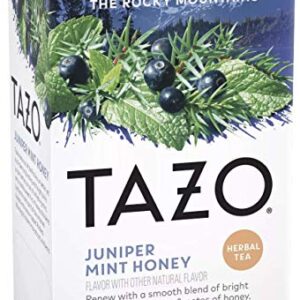 Tazo Herbal Juniper Mint Honey Tea 16 Count. Herbal tea bags. Caffeine Free. 2 Pack.