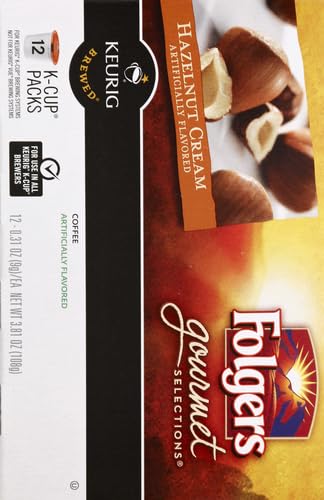 Folgers Toasty Hazelnut Flavored Coffee, 12 Keurig K-Cup Pods