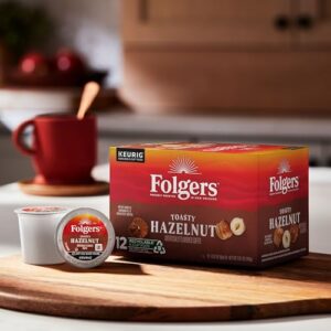 Folgers Toasty Hazelnut Flavored Coffee, 12 Keurig K-Cup Pods