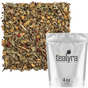 tealyra - tranquil dream - chamomile honeybush lavender - calming - relaxing - herbal loose leaf tea - caffeine-free - all natural - 110g (4-ounce)