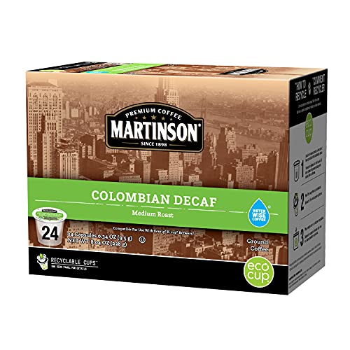 Martinson Colombian Decaf, Medium Roast Coffee, Keurig K-Cup Brewer Compatible Pods, 24 Count (Pack of 1)