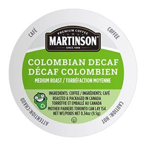 Martinson Colombian Decaf, Medium Roast Coffee, Keurig K-Cup Brewer Compatible Pods, 24 Count (Pack of 1)