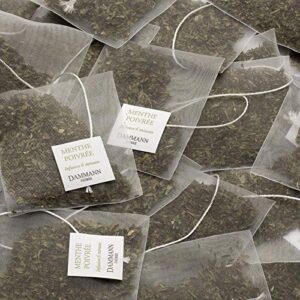 Dammann Freres Sachets, Menthe Poivree Cristal Tea Bags, Premium Gourmet Peppermint Herbal Tea, Individually Wrapped, 24 Count