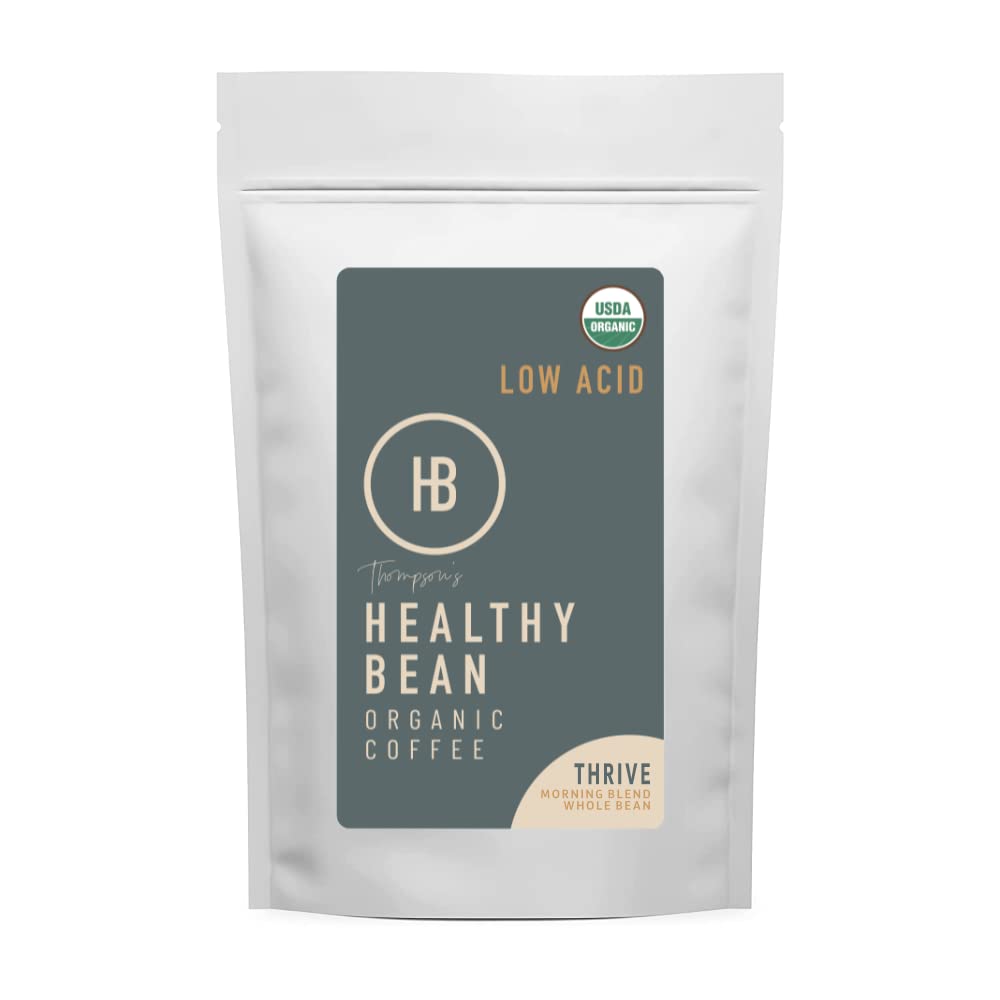 Healthy Bean Coffee Thrive Morning Roast - Low Acid Coffee | Whole Bean, Organic | - 11oz.