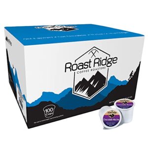 roast ridge single serve coffee pods for keurig k-cup brewers, chocolate mocha, medium roast, 100 count