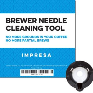 IMPRESA Brewer Needle Cleaning Tool/Maintenance Accessory - Compatible With Keurig 2.0 - No More Grounds In Your Coffee or Partial Brews