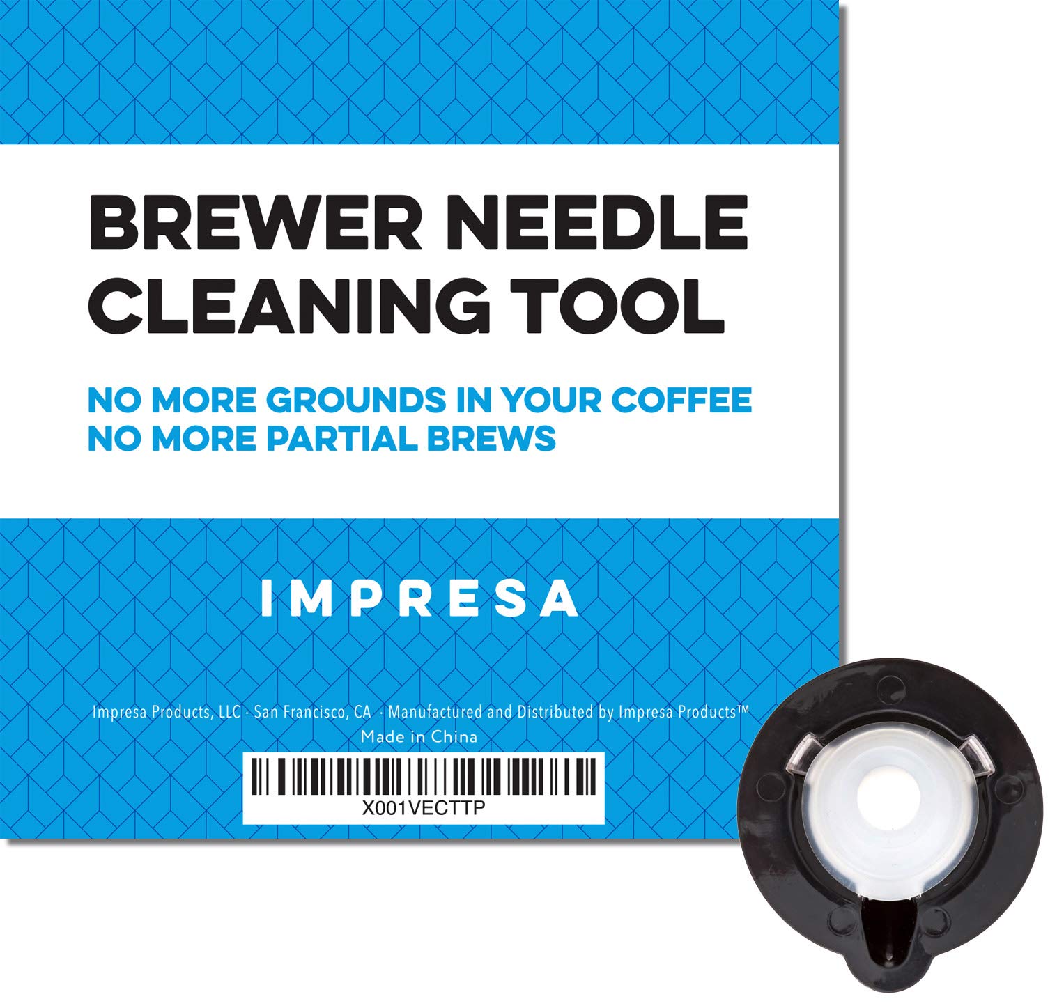 IMPRESA Brewer Needle Cleaning Tool/Maintenance Accessory - Compatible With Keurig 2.0 - No More Grounds In Your Coffee or Partial Brews