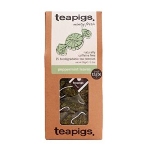 teapigs peppermint leaves tea bags made with whole leaves , 15 count (pack of 1)