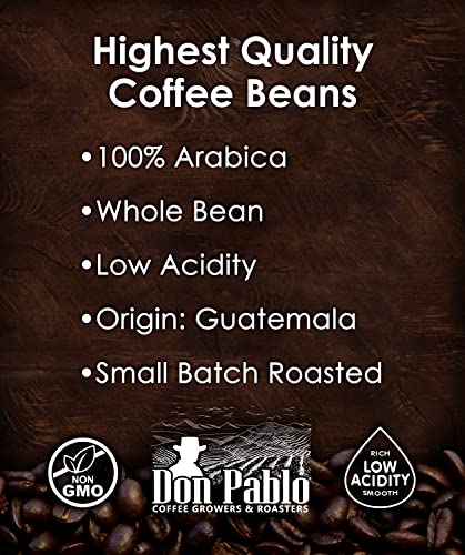 2LB Pablo's Pride Guatemala - Medium-Dark Roast - Whole Bean Arabica Coffee - Low Acidity - 2 Pound Bag