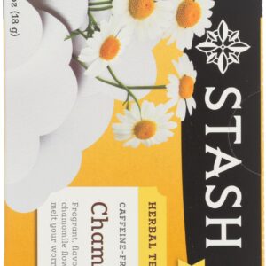 Stash Chamomile Herbal Tea, Caffeine Free, 20 Tea Bags Per Box