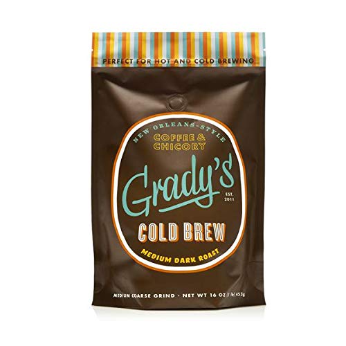 GRADY’S Cold Brew Coffee | Coarse Ground Coffee - Medium Dark Roast | New Orleans Style Coffee Perfect for Hot or Cold Brew Coffee | 1 LB Coarse Grounds