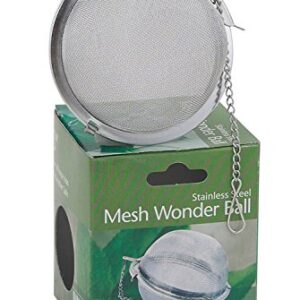 HIC Loose Tea Leaf Strainer and Herbal Infuser, 18/8 Stainless Steel, Mesh Tea Ball, 3-Inch