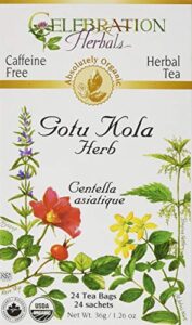 celebration herbals gotu kola tea organic 24 bag, 0.02 pound