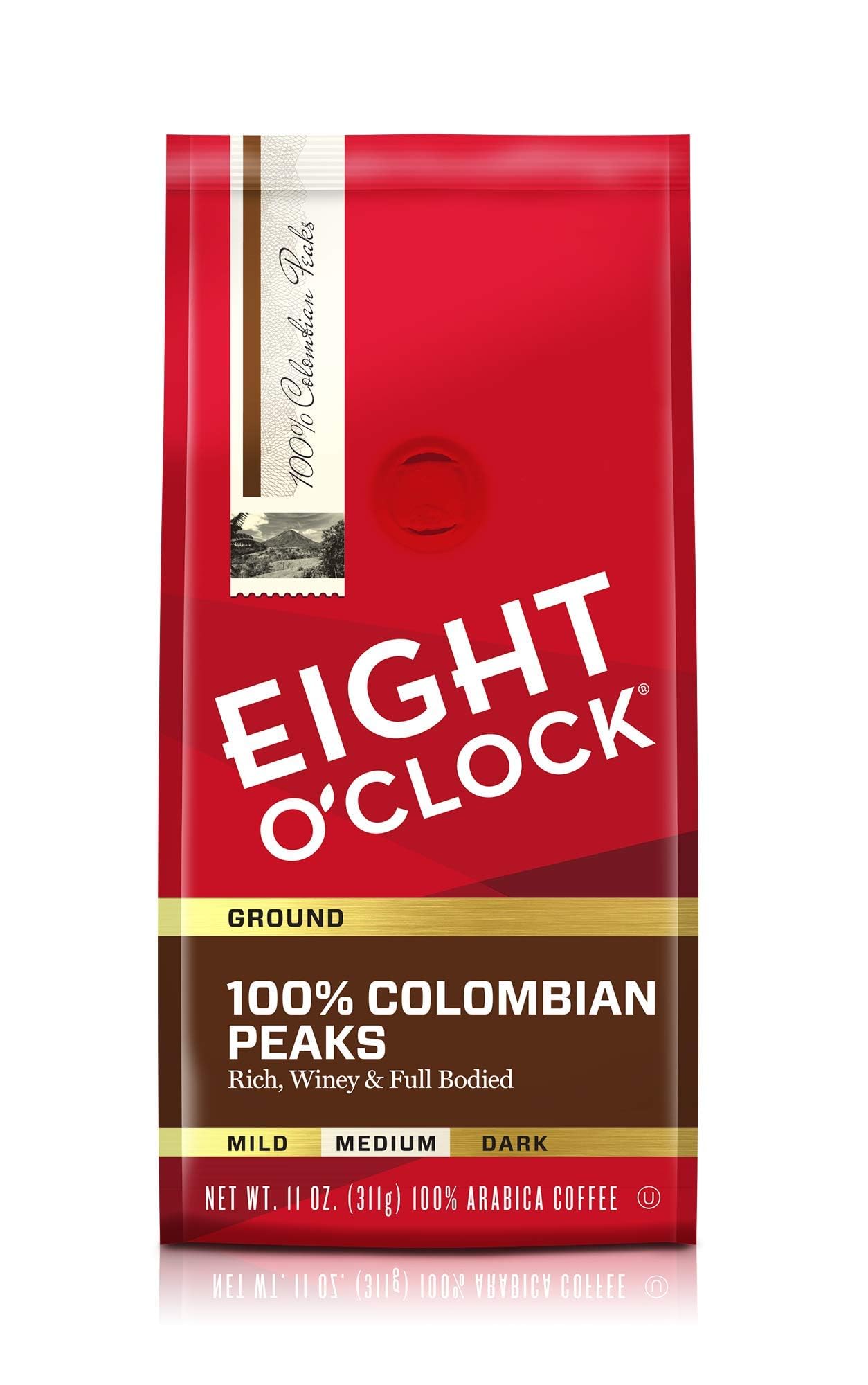 Eight O'Clock Coffee Eight O'Clock Ground Coffee, 100% Colombian Peaks, 11 Ounce