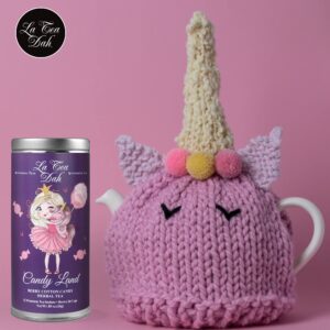 Berry Cotton Candy Childrens Tea by La Tea Dah | Caffeine Free Tea for Kids | Red Rooibos Tea w/Blueberry and Lavender | Unsweetened Dessert Tea | Candy Land Blueberry Tea (12 Decaf Tea Sachets)