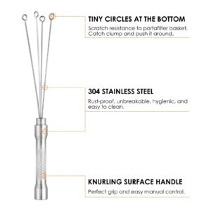 Espresso Coffee Stirrer, MATOW Stainless Steel Mini Whisk for Espresso Stirring Distribution – Professional Coffee Powder Stirring Tool