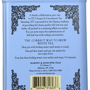 Harney & Son's Mothers Day Winter White Earl Grey Tea (20 Sachets, 1.4oz Tin) - Chinese White Tea Blended with Natural Lemony Bergamot - Caffeinated, Light Bodied Brew - Comes in Decorative Tin