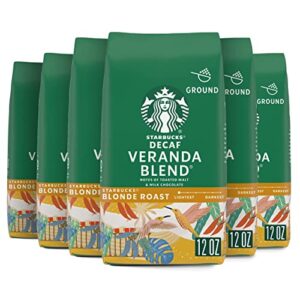 starbucks ground coffee—starbucks blonde roast coffee—decaf veranda blend—100% arabica—6 bags (12 oz each)