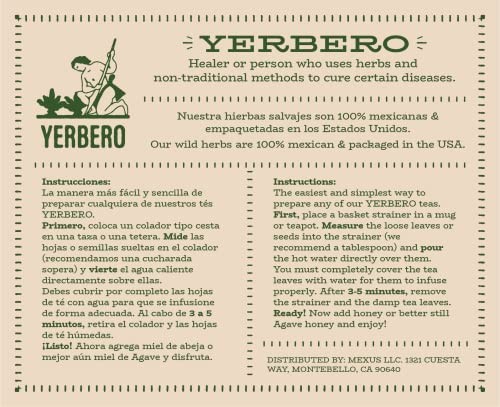 Yerbero - Te de Arnica 3.5 oz (100gr) Herbal Tea (Arnica Flowers Dried). Stand Up Resealable Bag Crafted By Nature100% All Natural Fresh Tea