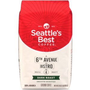 seattle's best 6th avenue bistro level 4 medium dark roast coffee 3pack (2 lb each )