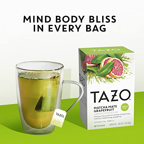 TAZO Matcha Mate Grapefruit Tea Bags, 20 Count (Pack of 6)