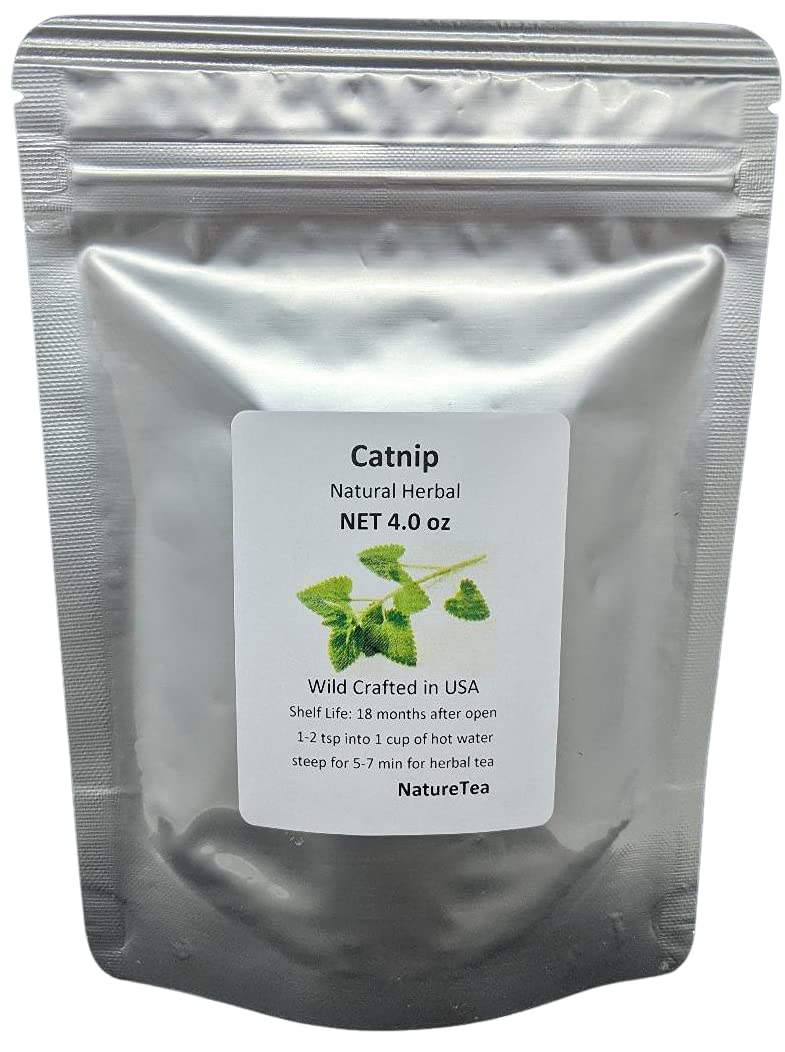 Catnip - Dried Nepeta cataria Loose Leaf/Buds by Nature Tea (4 oz)