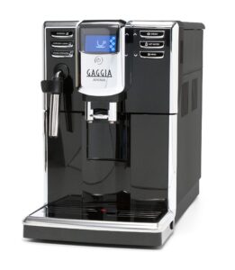 gaggia anima coffee and espresso machine, includes steam wand for manual frothing for lattes and cappuccinos with programmable options,black