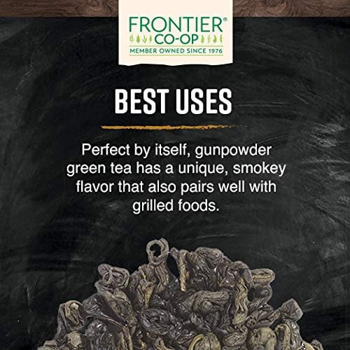 Frontier Co-op Organic Gunpowder Green Tea Leaves, 1-Pound Bulk, Smokey Green Tea, Maintains Freshness, Kosher, Fair Trade